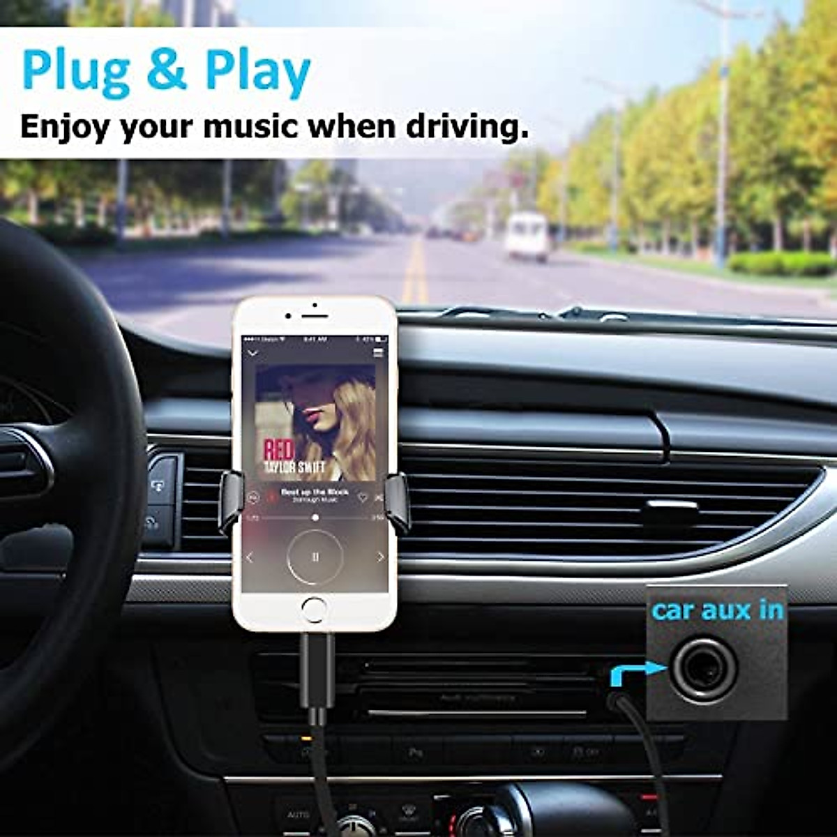 Lightning to 3.5mm Audio Cable 3.3FT, [ MFi Certified] iPhone AUX Cord for Car Stereo,Speaker,Home Stereo,Headphone, for iPhone 14/ 14 Pro/ 13/ 13 Pro/ 12/ 12 Pro/ 11 /X/ XS/ XR/ 8/ 7/ iPad-Black