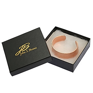 John S. Brana Chased Copper Cuff Bracelet Handmade Jewelry - 100% Solid Uncoated Copper (6.5 Inches)