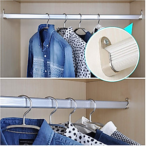 Eyech 40pcs Zinc Alloy Hardware Oval Closet Rod End Supports 16mm x 30mm Wardrobe Flange Bracket Holder