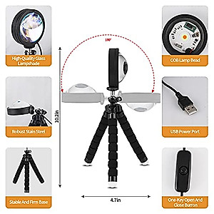 ENESEAS [Upgraded] Smart 16 Colors LED Sunset Projection Lamp APP and Remote Control(Include USB Charger) 360 Degree Rotation Sunlight Lamp Photography/Party/Home…