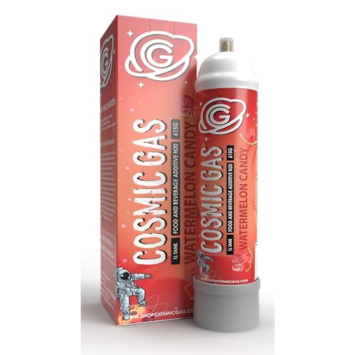 Cosmic Gas Watermelon Candy Flavor Whipped Cream Dispenser Cartridge Tank, Nitrous Oxide 1L 615 Gram, Whipped Cream Tank, N2O Charger Tank, 1 Cylinder