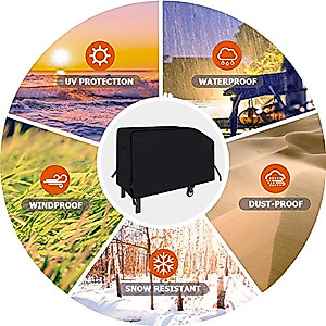 NEXCOVER 28 Inch Griddle Cover | for Blackstone 28 Inch 2 Burner Griddle Cooking Station | Waterproof Heavy Duty Gas Grill Cover | 600D Polyester Anti-UV Canvas Flat Top BBQ Cover with Support Pole.