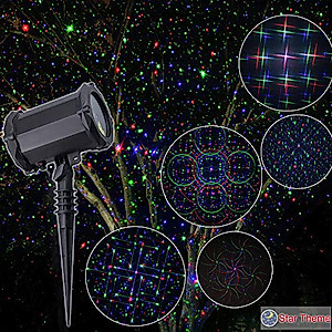 Lunmore 3 Themes in 1 Garden Laser Projector Lights Christmas Halloween Decorative Lighting for Home Garden