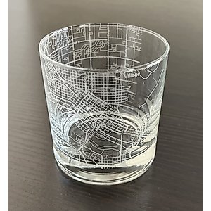 Rocks Whiskey Old Fashioned 11oz Glass Urban City Map Boise Idaho