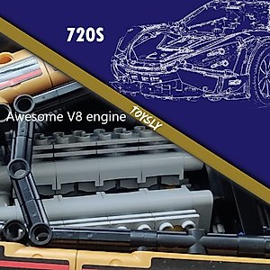 TOYSLY Technique Building Block Set for Adults, Model Cars Kits to build and 720 MOC Building Kits and Engineering Toy for teens, 1:8 Scale Race Car Model (3149 PCS)