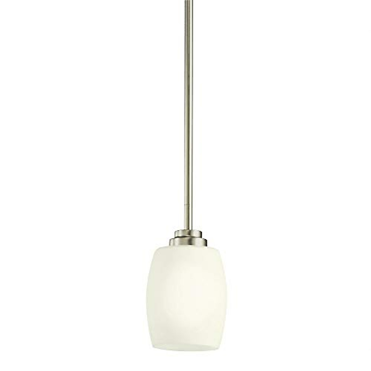 Kichler Eileen 8" 1 Light Mini Pendant with Satin Etched Cased Opal Glass in Brushed Nickel