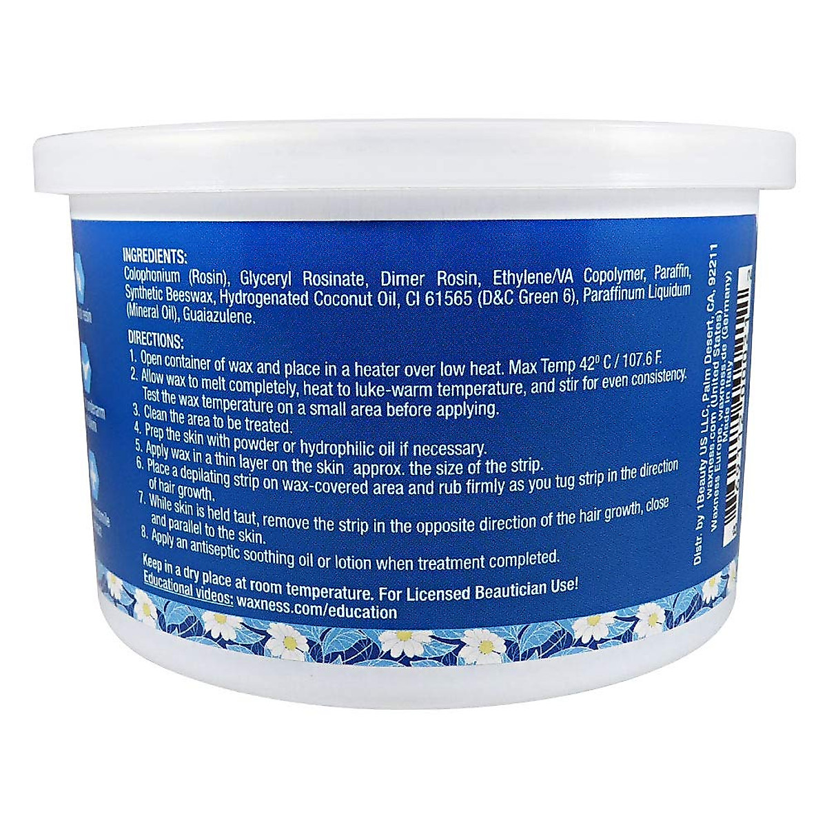 Wax Necessities Waxness Azulene Stripless Hard Wax Tin 14 Ounces