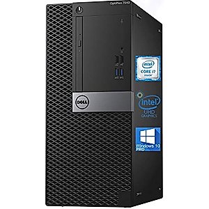 Dell Optiplex 7040 Mini-Tower Desktop PC, Intel Quad-Core i7-6700 4.0 GHz, 8GB RAM, 256GB NVMe SSD, HD Graphics 530 4K, DisplayPort, HDMI, AC Wi-Fi, Bluetooth - Windows 10 Pro (Renewed)