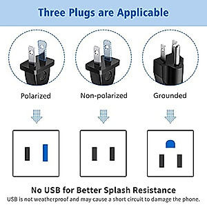 Upgraded Outdoor Power Strip Weatherproof, 5AC Outlets and 6ft Long Extension Cord IPX4 Waterproof Overload Protection Surge Protector for Baby Room/Bathroom/Patio/Kitchen/Garden, UL Certification