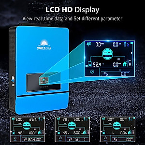 SUNGOLDPOWER 8000W 48V Hybrid Inverter, Built-in 2 MPPT Solar Controllers, Max 200A Battery Charging, AC Input/Output 120V/240V(settable),Pure Sine Wave Inverter(Parallel/WiFi/BMS COMM) UL1741