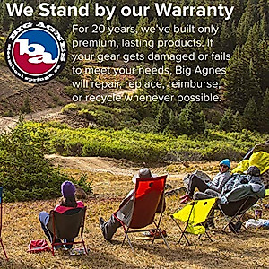 Big Agnes Big Six Camp Chair - High & Wide Camping Chair with Aircraft Aluminum Frame, Blue/Gray
