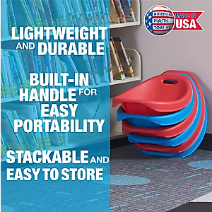 American Plastic Toys Little Kids (2-Pack, Blue), Stackable, Lightweight, & Portable, Reading, Gaming, TV, Outdoor & Indoor, 50lb Max Scoop Rocker