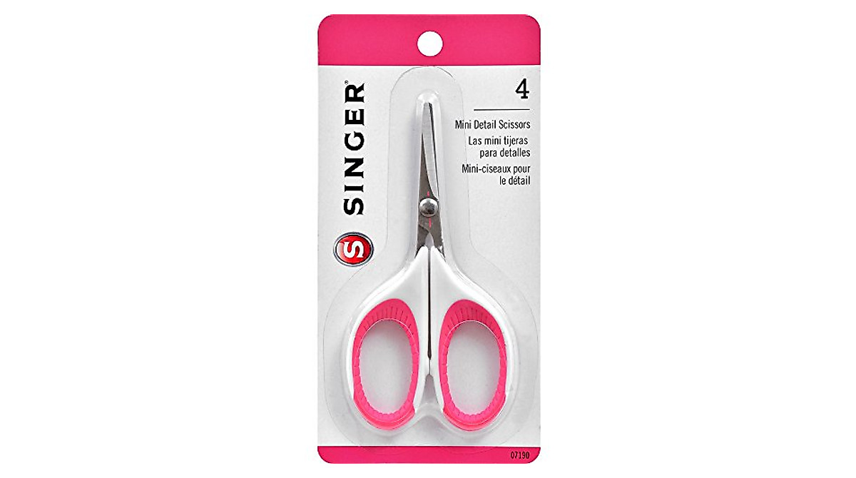 SINGER 4-Inch Craft Scissors with Pink & White Comfort Grip