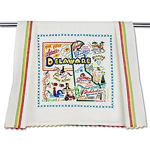 Catstudio Delaware Dish Towel - U.S. State Souvenir Kitchen and Hand Towel with Original Artwork - Perfect Tea Towel for Delaware Lovers, Travel Souvenir