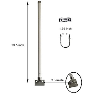 External Outdoor WiFi Antenna Long Range Omni-Directional 2.4G/5.8G 12dBi Antennas for WiFi 6 Extender/WiFi Access Point/WiFi Trail Spypoint Security Camera Antenna/WiFi Routers