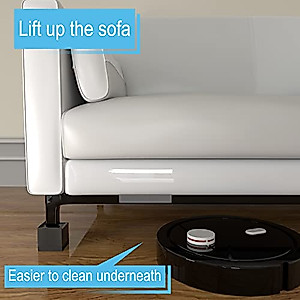 Nachell Adjustable Bed Furniture Risers Elevate 3" in Height, Heavy Duty Rectangle Blocks for Couch,Chair,Table Legs,Bed,Cabinet, Sturdy Plastic Risers Lifts up to 1300 lbs.（4Pack，Black）