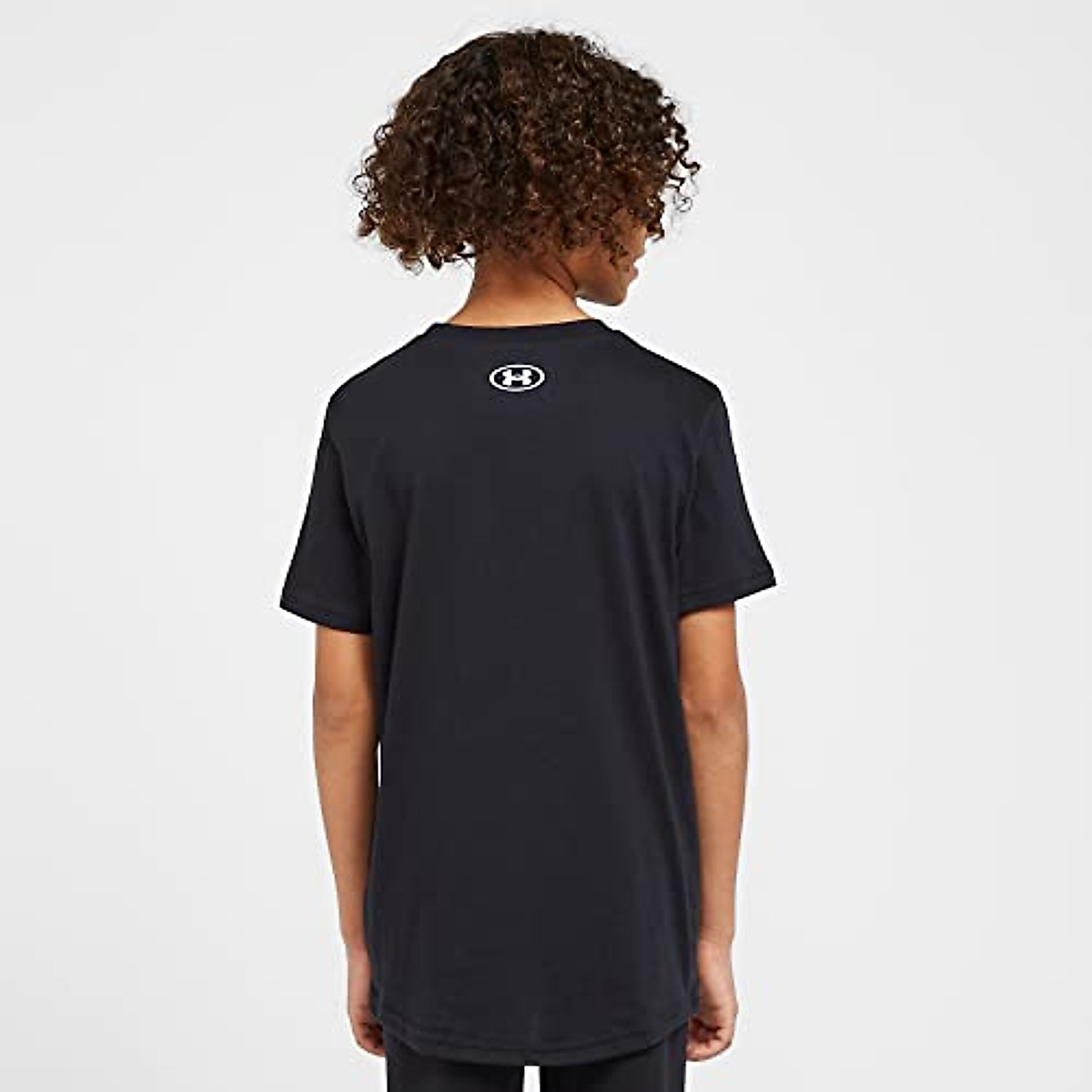 Under Armour Boys' Sportstyle Left Chest Short-Sleeve T-Shirt , Black (001)/White , Youth Medium