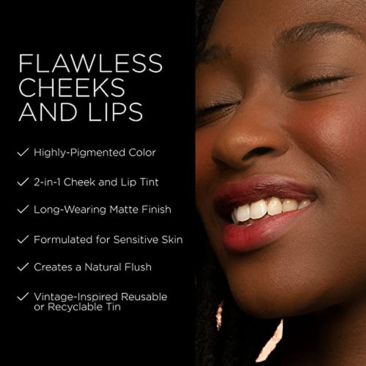 Besame Cosmetics | Crimson Cream Rouge - 1938 | Cream Blush for Cheeks + Lips with Long Wearing Matte Finish | Vintage Makeup in Reusable Tin | 2-in-1 Lip and Cheek Tint | Vegan Makeup Blush