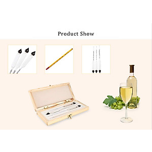 Mudent (100 Set Professional Hydrometer Alcoholmeter - 3pcs Hydrometer Alcoholmeter Set 0 to 100% Alcohol Meter Test + Thermometer for Wine Alcohol Whisky