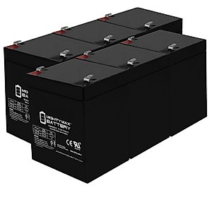 Mighty Max Battery ML5-12 - 12V 5AH Electric Trailer Brakes Breakaway Kit Rechargeable Battery - 6 Pack