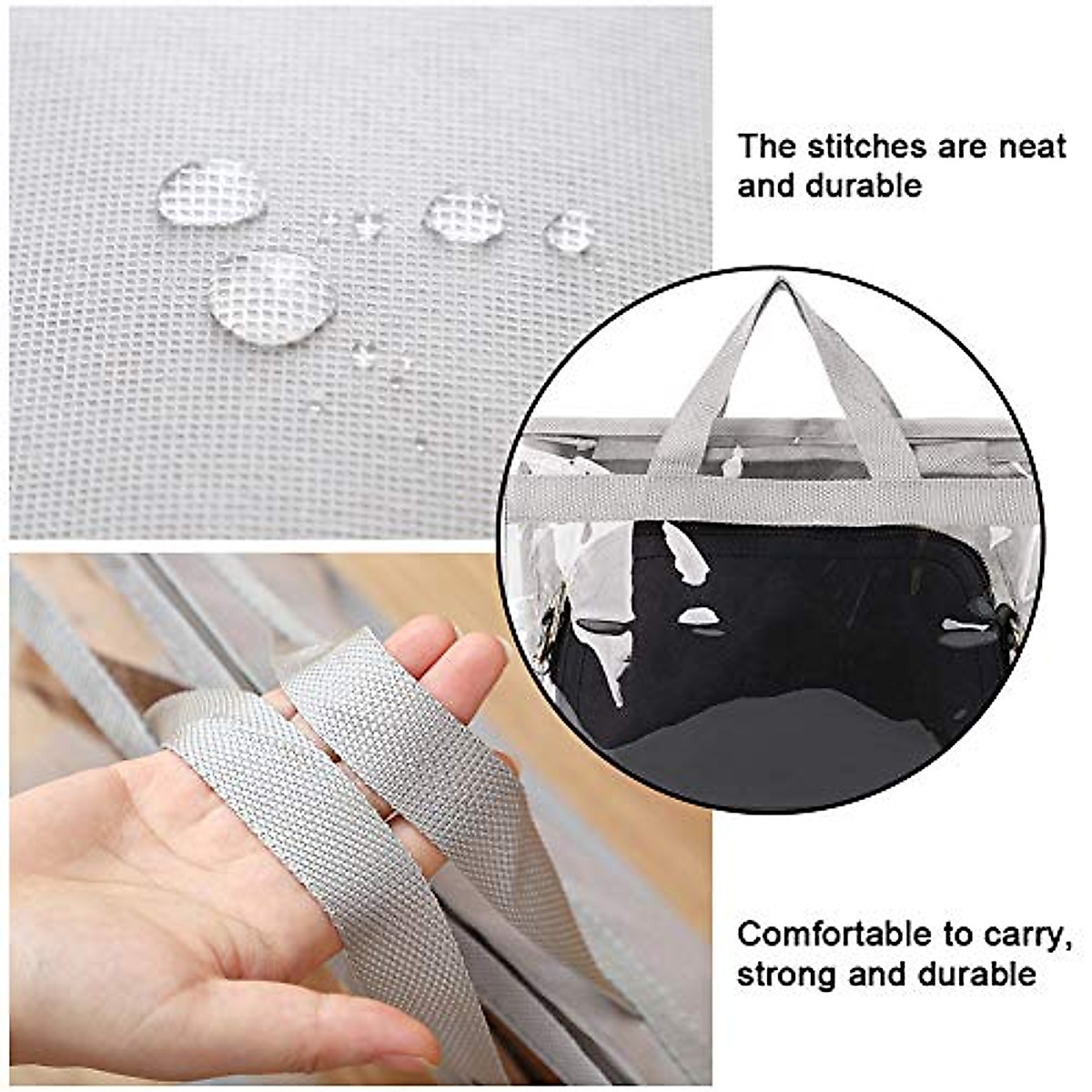 Gcroet 5PCS Handbag Storage,2020 Upgrade Dust Bags For Handbags,Handbag Organizer,Purse Storage Bag,Transparent Handbag Organizer Anti-Dust Bag Storage for Hanging Closet with Zipper and Handle(Grey)