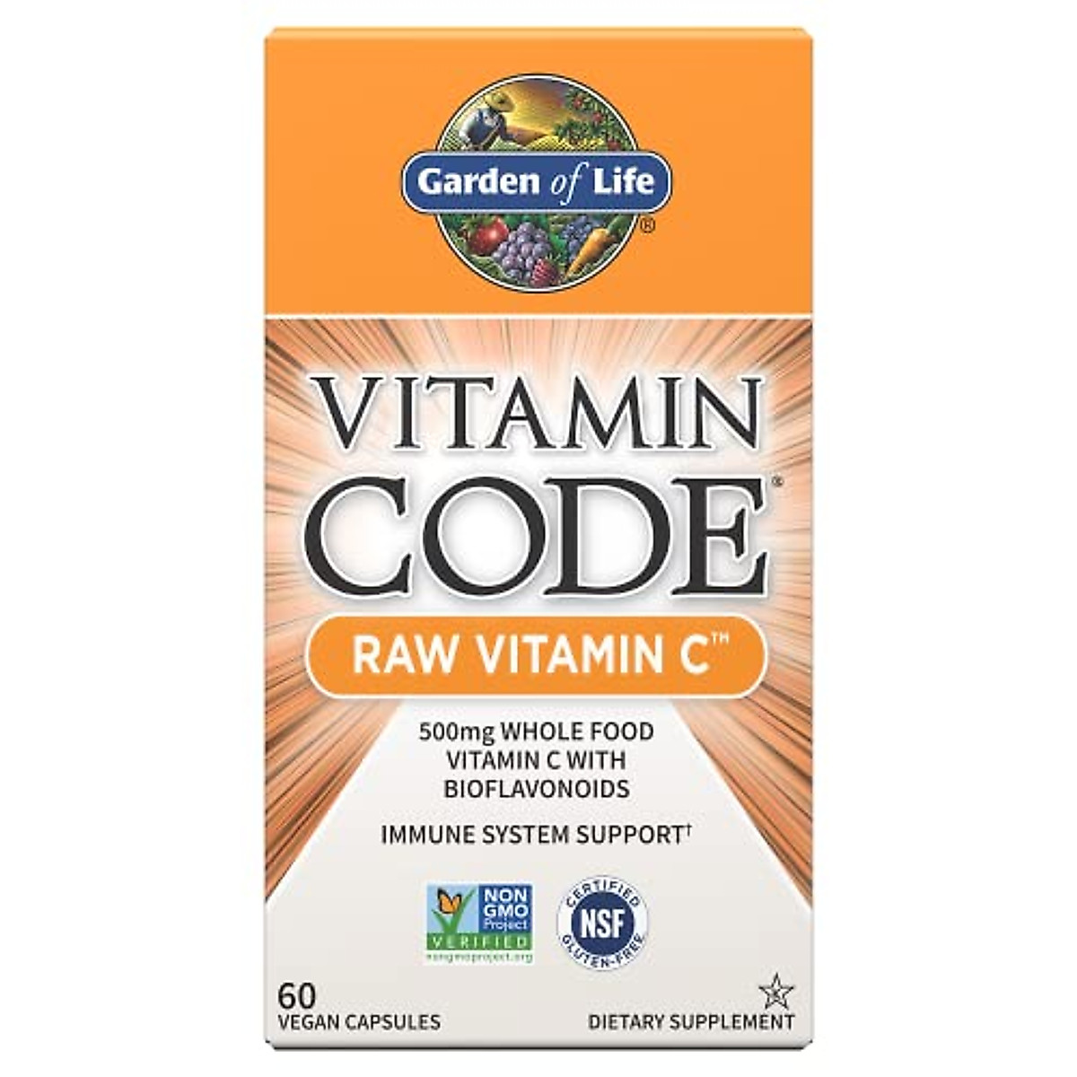Garden of Life Vitamin Code Raw Vitamin C 60 Capsules