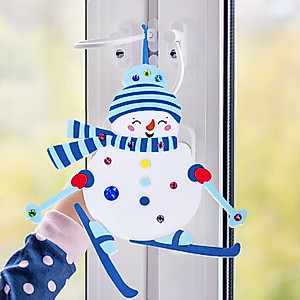 Winlyn 24 Sets Christmas Craft Kits Winter Crafts DIY Christmas Snowman Ornaments Decorations Art Sets Snowman Christmas Foam Stickers Arts and Crafts for Kids Holiday Art Project Classroom Activities