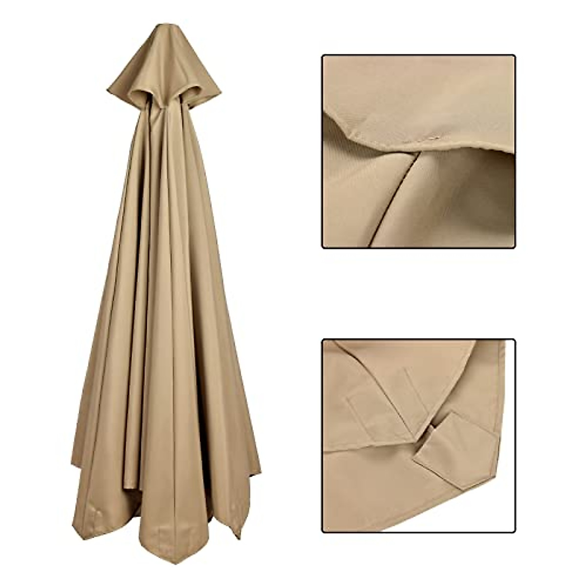 UUHUKP Patio Umbrella Outdoor,Parasol Replacement Canopy Outdoor Market for 8 Ribs UV blocking Cover, 8 Ribs 9.8Ft