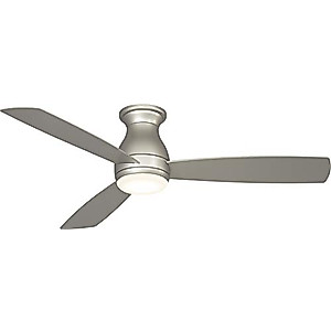 Fanimation Hugh 52 FPS8355BBNW 3-Speed AC Ceiling Fan LED Light Kit and Remote Control - Wet Rated, Brushed Nickel