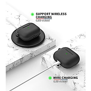 BRG for Airpods 3 Case Cover, Soft Silicone Protective Case Skin with Keychain for Apple Airpods 3 Case 2021[Front LED Visible]