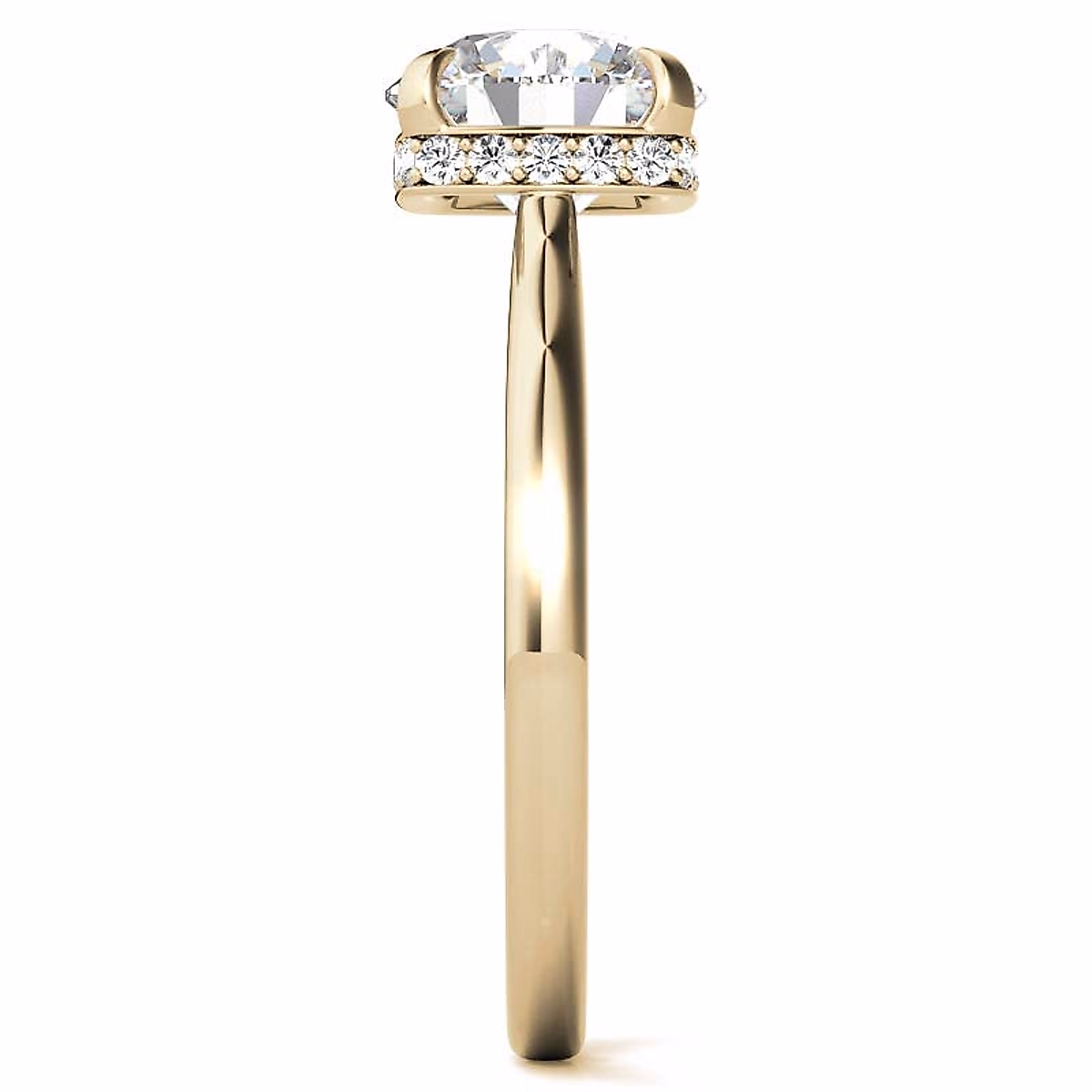 10K Solid Yellow Gold Handmade Engagement Ring 1.50 CT Round Cut Moissanite Diamond Solitaire Wedding/Bridal Rings Set for Women/Her, Awesome Rings Gift for Wife