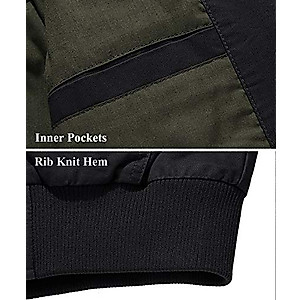 EKLENTSON Jacket Winter For Men Military Jacket Bomber Jacket Lightweight Windproof Windbreaker Black