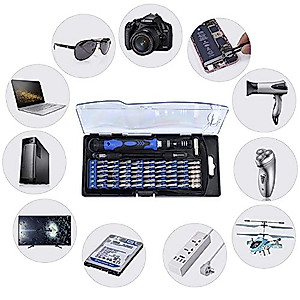 Yasoca 80 in 1 Precision Screwdriver Set,Magnetic Screwdriver Bit Kit,Professional Electronics Repair Tool Kit with Flexible Shaft,Portable Bag for PS4,Laptop,iPhone,Computer,Phone,Xbox,Tablets,Cam