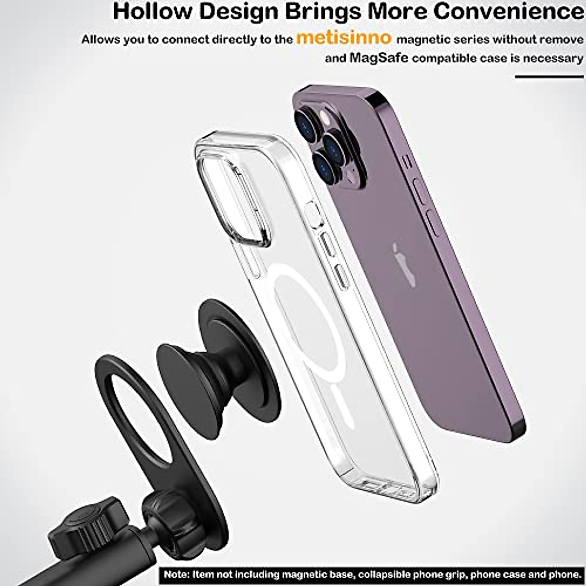 metisinno Fits MagSafe Car Mount Magnetic Phone Holder for Car iPhone 14 13 12 MagSafe Car Phone Holder, Compatible with PopSocket for MagSafe, Dashboard & Windshield, Suction Cup Mount Strong Magnets