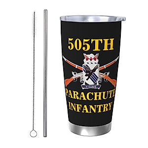 Biaomn 505th Parachute Infantry Regiment Stainless Steel Tumbler Vacuum Insulated Travel Tumbler With Lid Coffee Mug Car Cup For Home Office Outdoor 20oz
