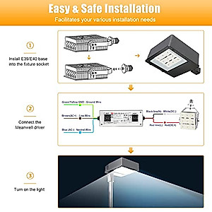 150W Shoebox LED Retrofit Kits AC100-277V (650W MH/HPS/HID Equivalent) 5000K E39 Mogul Base Retrofit Lights for Parking Lot Tennis Court ETL DLC Listed