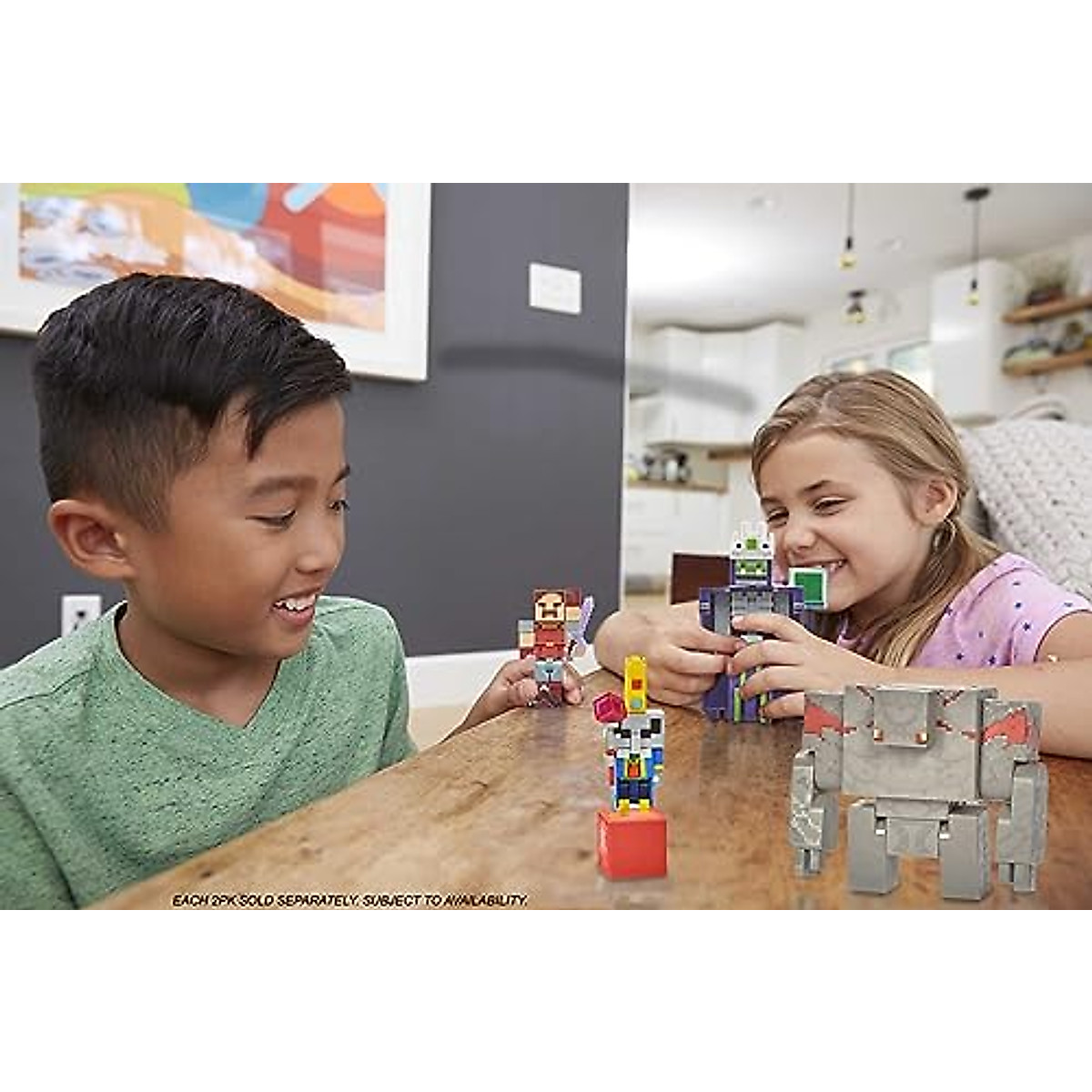 Minecraft Dungeons 3.25" Figures 2-Pk Battle Figures, Great for Playing, Trading, and Collecting, Action and Battle Toy for Boys and Girls Age 6 and Older