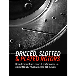 Power Stop K7573-36 Front and Rear Z36 Truck & Tow Brake Kit, Carbon Fiber Ceramic Brake Pads and Drilled/Slotted Brake Rotors