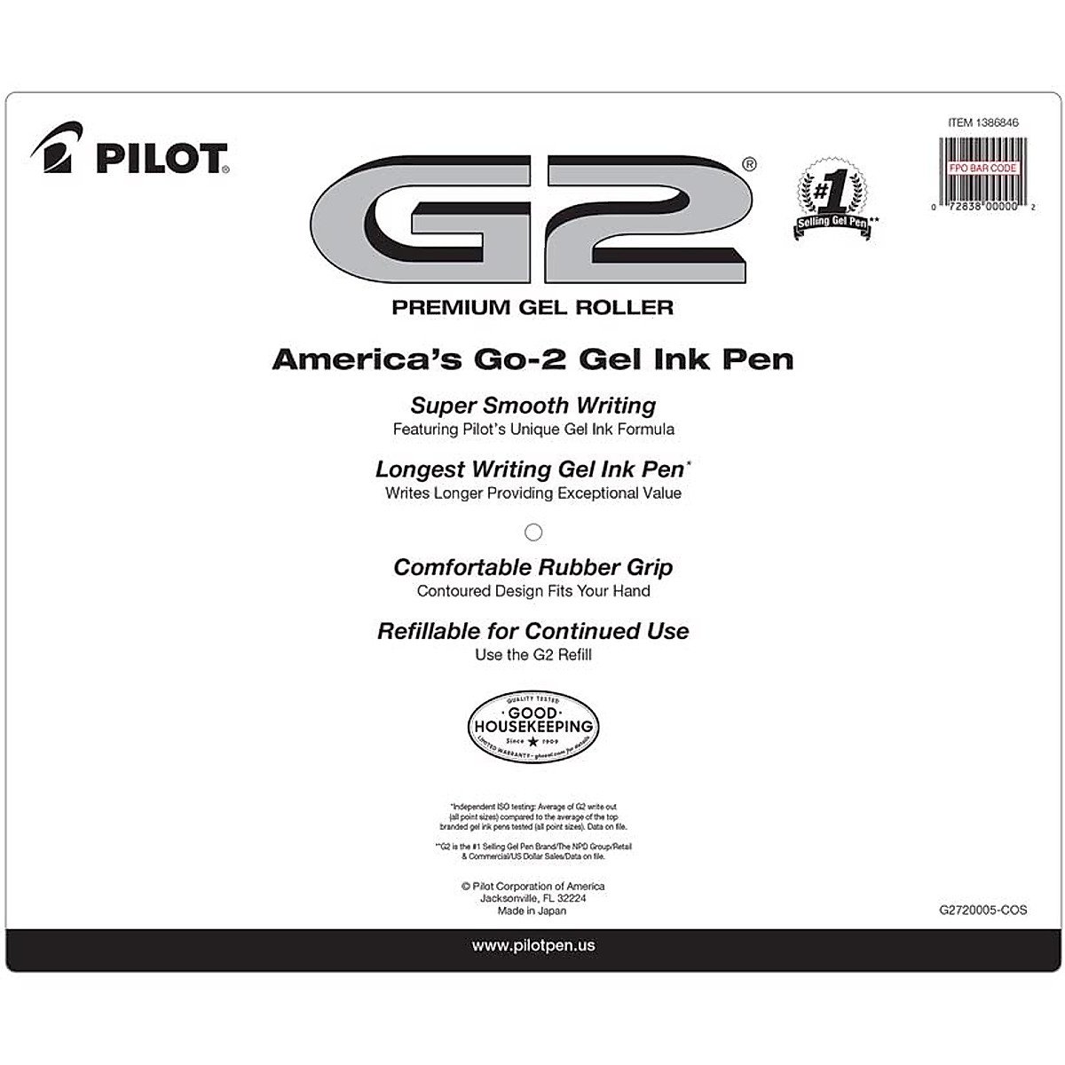 PILOT Pen G2 Assorted Premium Gel Ink Pens, Retractable And Refillable, Fine Point, 0.7mm, 20 Count Pens
