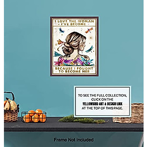 Positive Quotes Wall Art & Decor - Inspirational Quotes - Boho Wall Decor - Hippie Room Decor - Motivational Poster - Encouragement Gifts for Women - Rustic Girls Bedroom Living Room Home Office