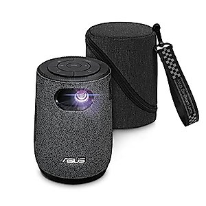 ASUS ZenBeam Latte L1 Portable LED MiniSmart Wi-Fi Projector 300Lumens, Native 720PHD, Harman Kardon 10W Bluetooth Speaker, 3-Hour Video Playback, Wireless Projection, HDMI, Remote Control, AptoideTV