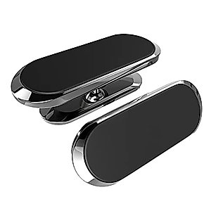 2 Pack Magnetic Zinc Alloy Car Phone Mount, Upgrade Magnet N52 8pcs, Universal Dashboard Holder, Cell Phone Grip Car Kits, 360° Adjustable Super Strong Magnet for Samsung, iPhone, LG, Pixel-Black