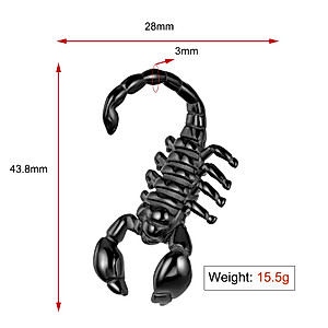 ERKUOO Ear Hangers Weights For Stretching Scorpion-Shaped Ears Gauges Stainless Steel Ear Expander Ear Plugs Tunnels Body Piercing Jewelry 8g(3mm)