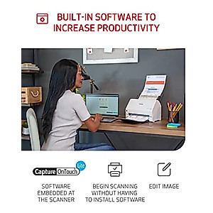 Canon imageFORMULA R30 Office Document Scanner, Auto Document Feeder and Duplex Scanning, Plug-and-Scan Capability, No Software Installation Required
