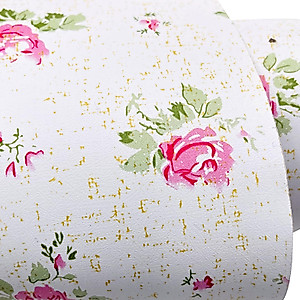 SimpleLife4U Pink Rose Furniture Protect Paper Removable Shelf Liner for Kitchen Cabinet Dresser Drawer Covering