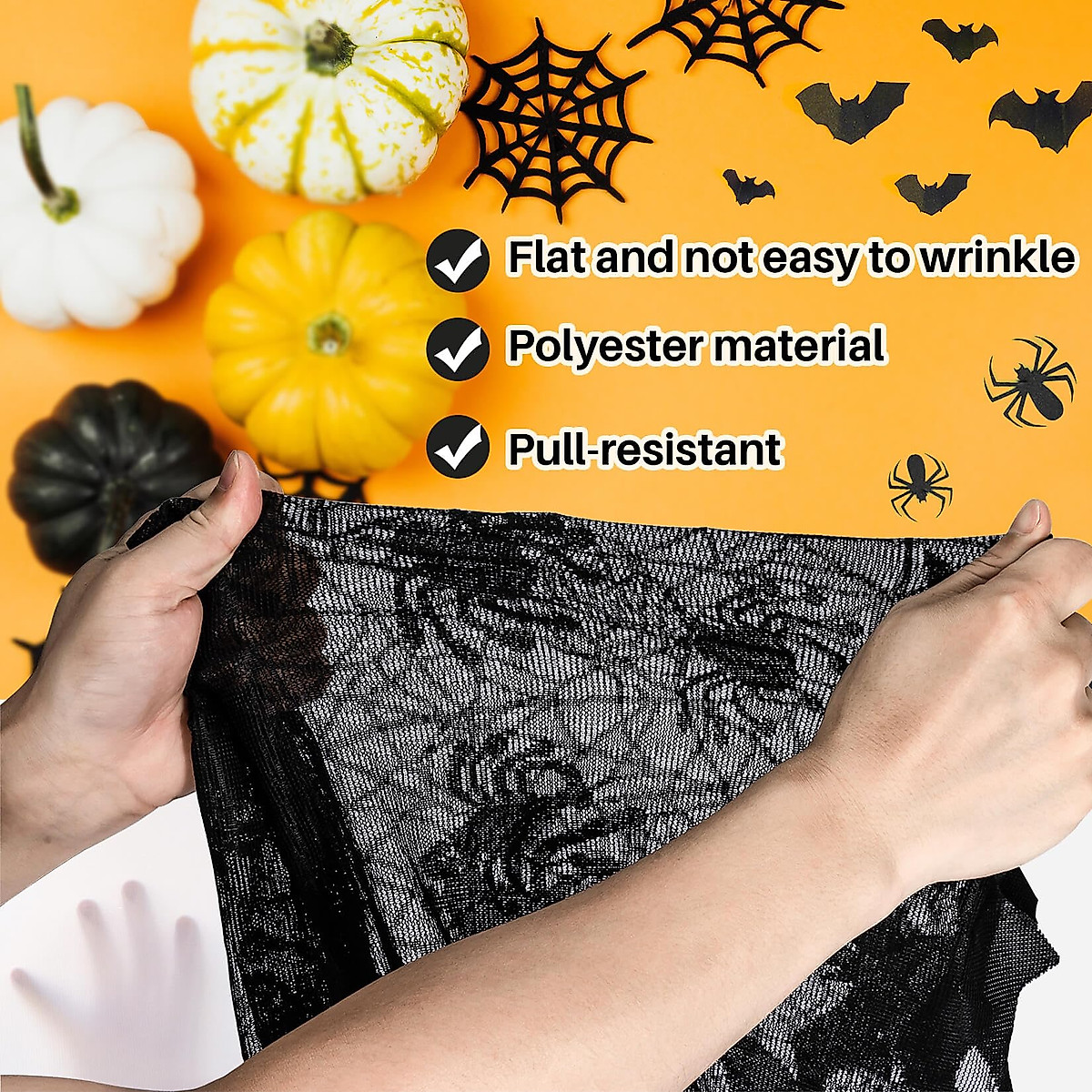 Halloween Party Decorations Indoor - Halloween Decor Set included Spider Web Fireplace Scarf Spider Web Table Runner And Cobweb Lampshade Perfect for Halloween Home Party Supplies Spider Web Decorati