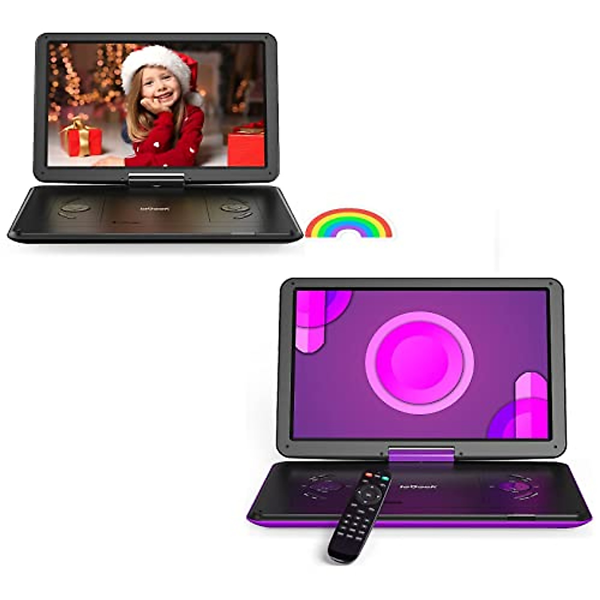 ieGeek 16.9'' Purple Portable DVD Player and 16.9'' Black Portable DVD Player