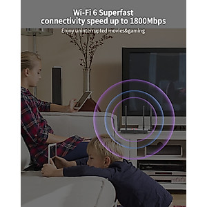 Smart WiFi 6 Router, Dual Band Gigabit Router(Wireless Speed Up to 1754 Mbps), Gaming, MU-MIMO, OFDMA, Parental Control
