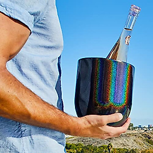 SNOWFOX Premium Vacuum Insulated Stainless Steel Ice Bucket with Lid/Tongs -Home Bar Accessories -Elegant Bartending Ice Buckets for Parties -Beautiful Outdoor Entertaining Supplies -3L