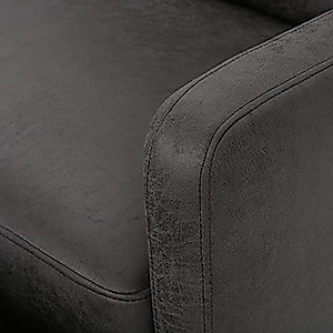 GDFStudio Hana Plush Cushion Tufted Back Loveseat Recliner (Microfiber/Slate)